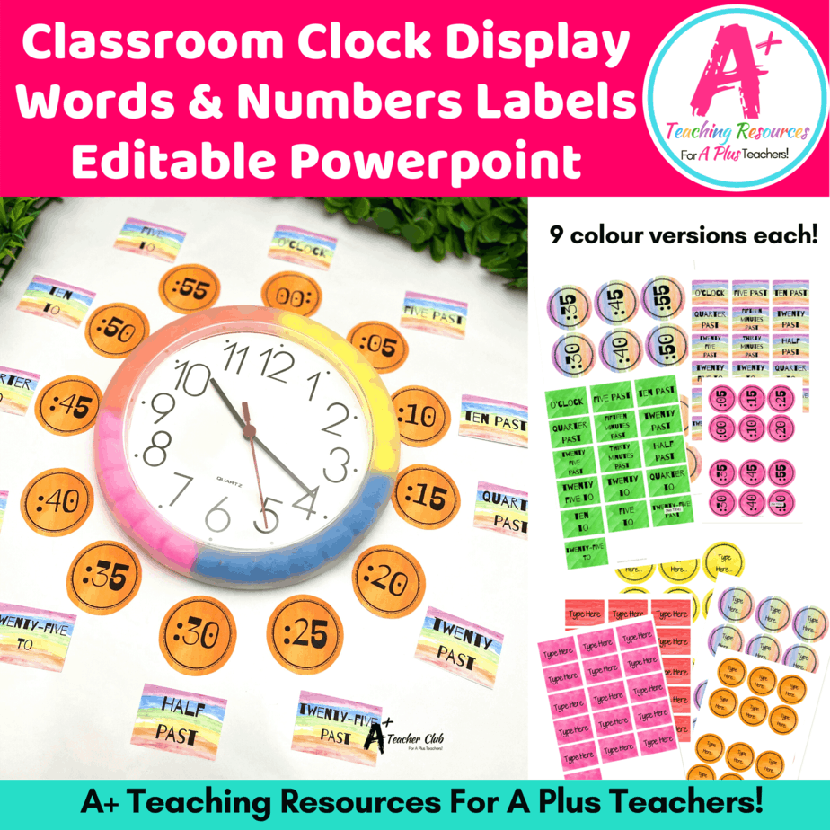 Classroom Clock Labels – A Plus Teaching Resources